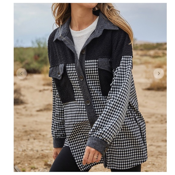ShopEvelynne | Jackets & Coats | 9 Fabulous Contrast Button Up Shirt ...
